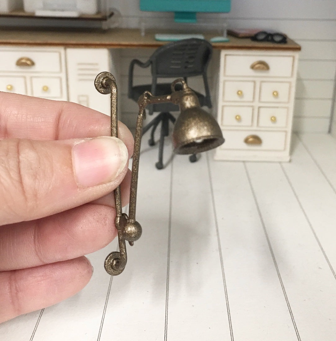 1 :12 Scale | Miniature Farmhouse Dollhouse Office Wire Wall Light Bro ...