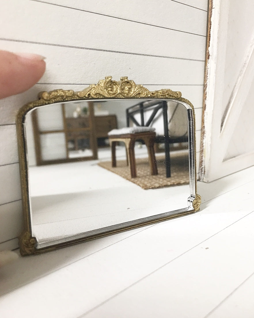 Miniature Farmhouse Rectangle Champagne Gold Mirror Small ...