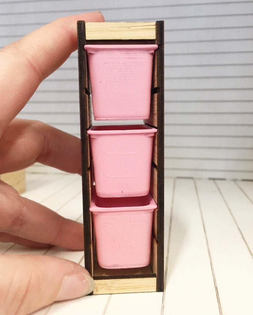 1 :12 Scale | Miniature Dollhouse Trofast Storage Cabinet 3 Tub Large ...