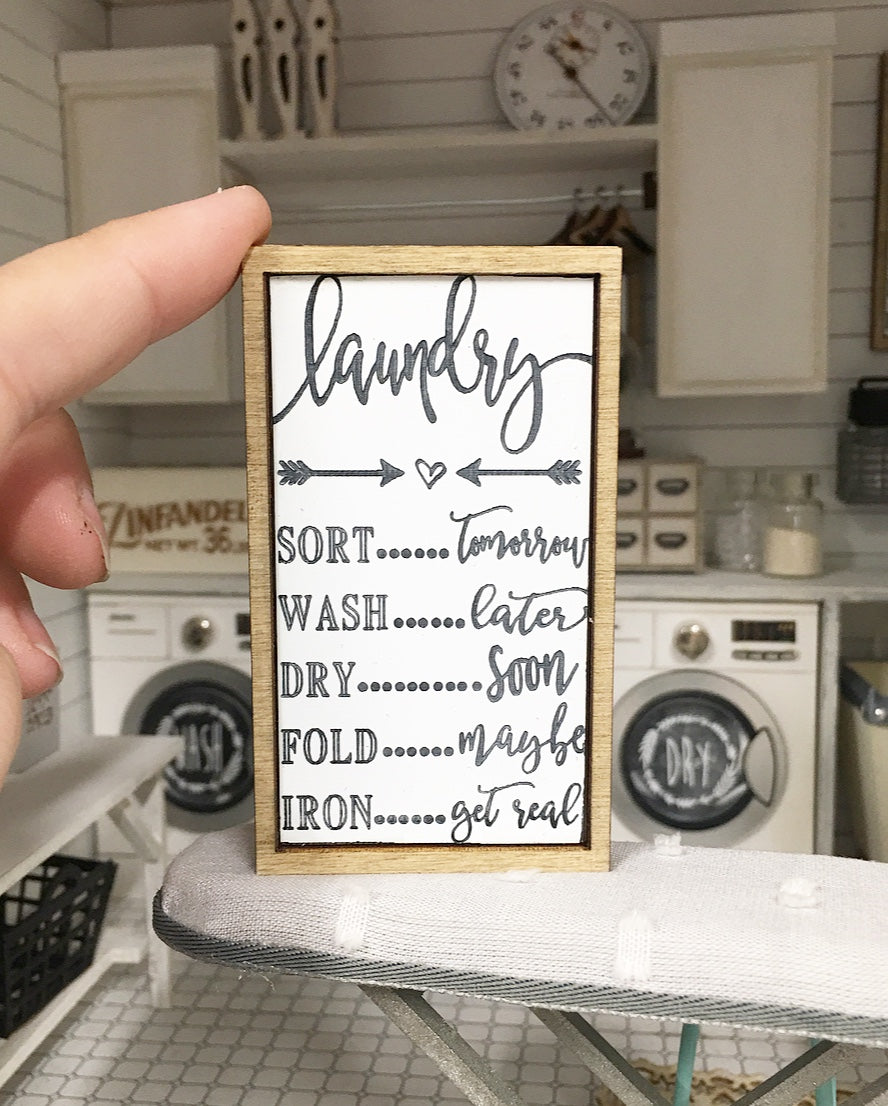 1:12 Scale | Miniature Farmhouse Laundry Sign – MyMiniatureEmporium