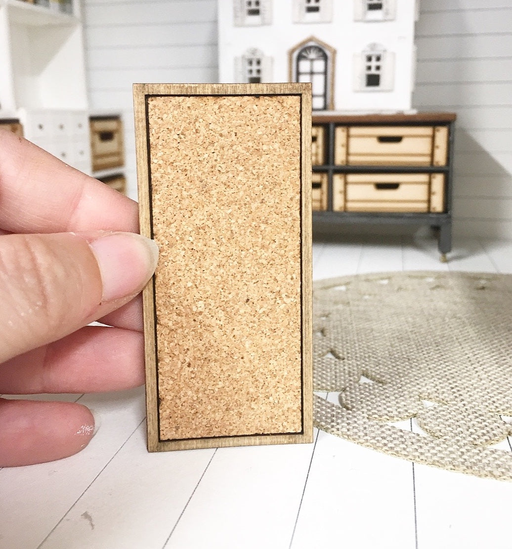 1:12 Scale | Miniature Farmhouse Office Cork Board – MyMiniatureEmporium