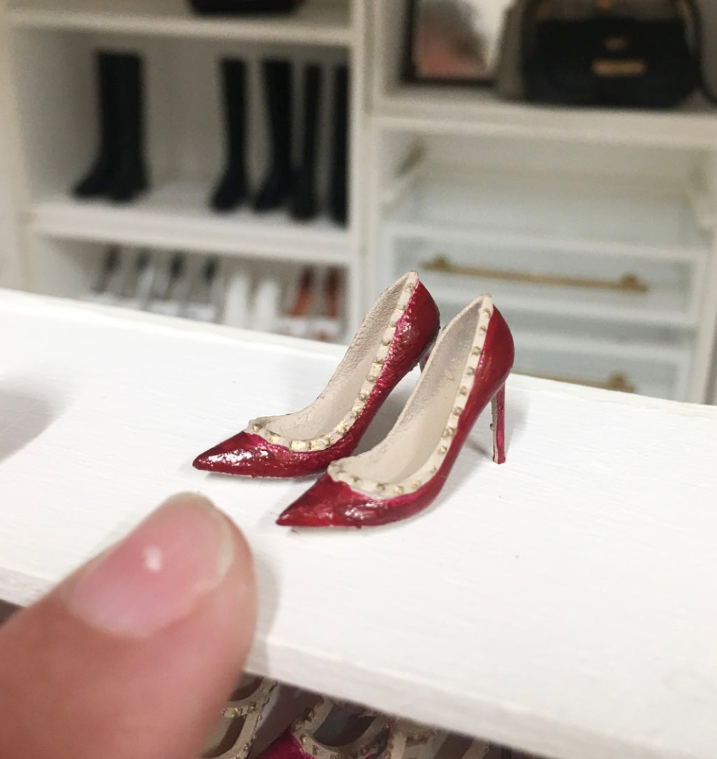 1:12 Scale | Miniature Farmhouse Shoes Valentino Rockstar High Heels D ...