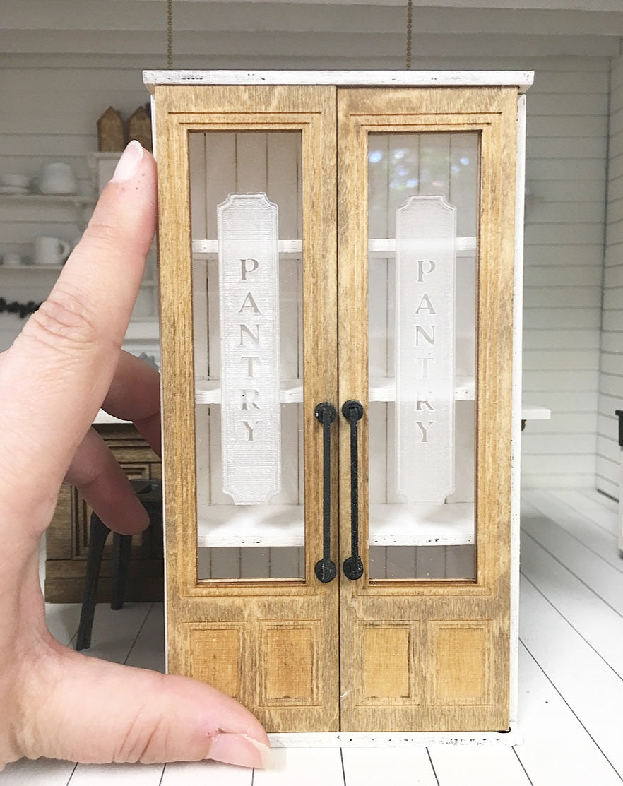 1 :12 Scale | Miniature Farmhouse Pantry with Frosted Doors ...