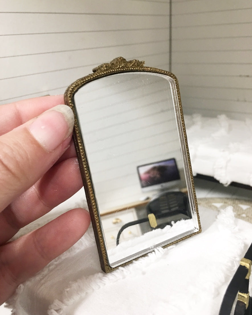 1:12 Scale | Miniature Farmhouse Dollhouse Mini Bronze mirror ...