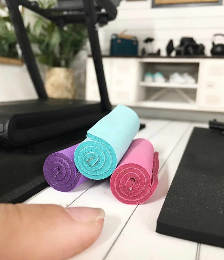 1:12 Scale | Miniature Dollhouse Farmhouse Gym Yoga Mat Rolls 3PC ...