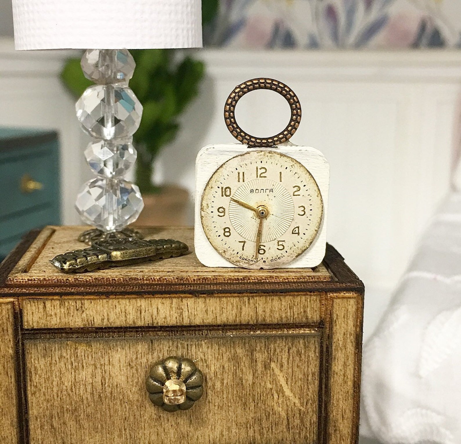 Farmhouse Square Clock & Watch Ivory – MyMiniatureEmporium