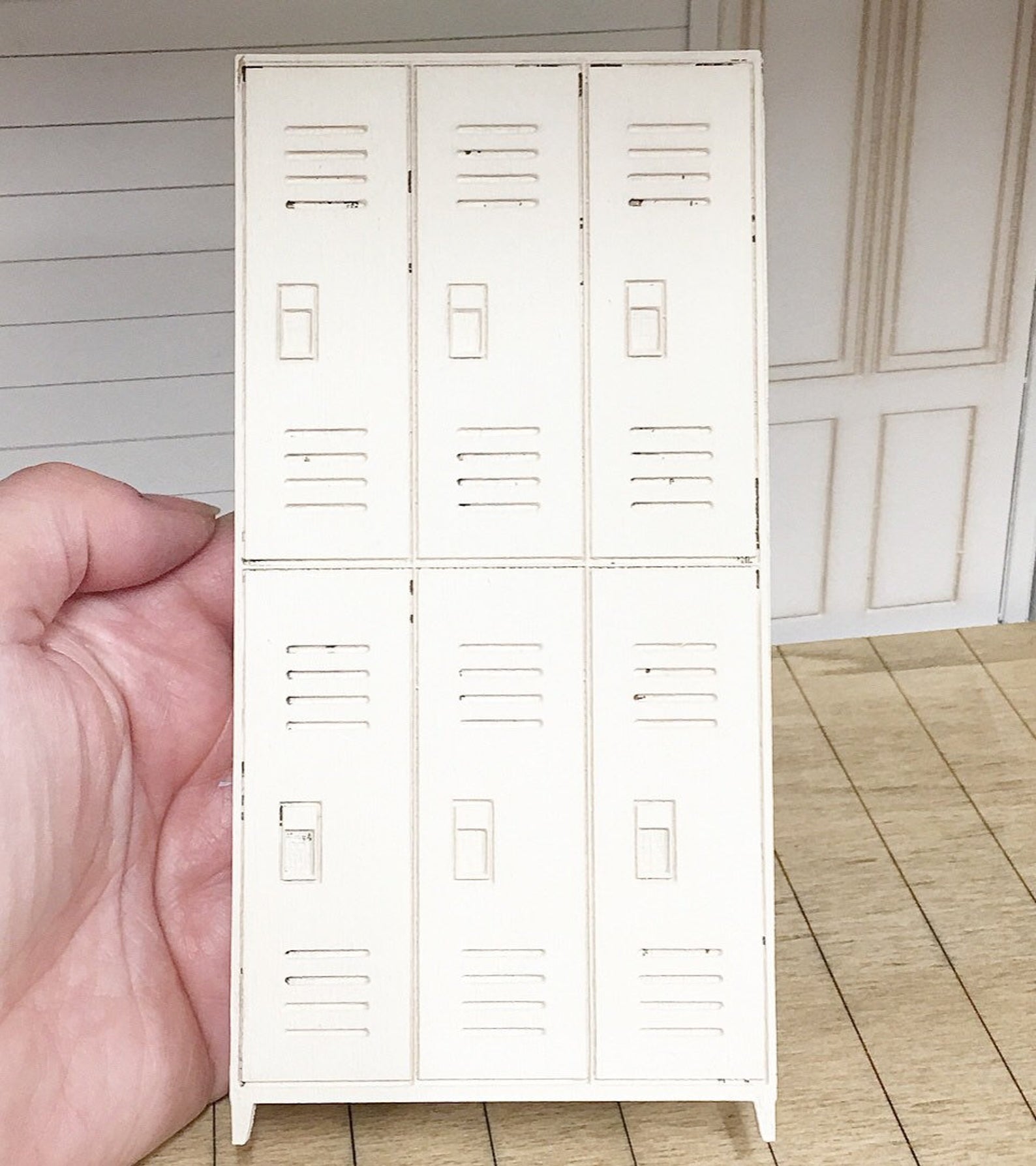 Miniature Farmhouse Lockers Antique Ivory – MyMiniatureEmporium
