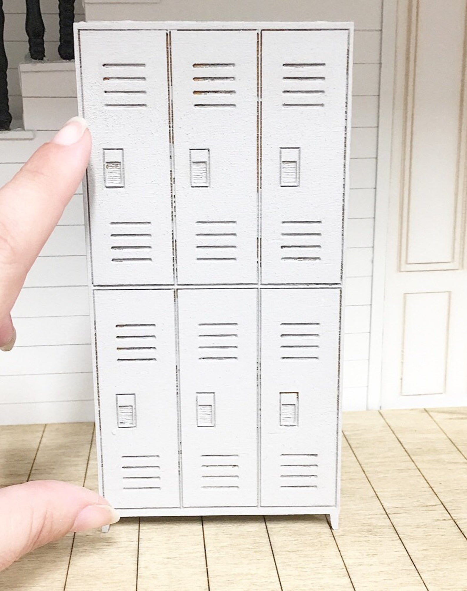 Miniature Farmhouse Lockers Antique Grey – MyMiniatureEmporium