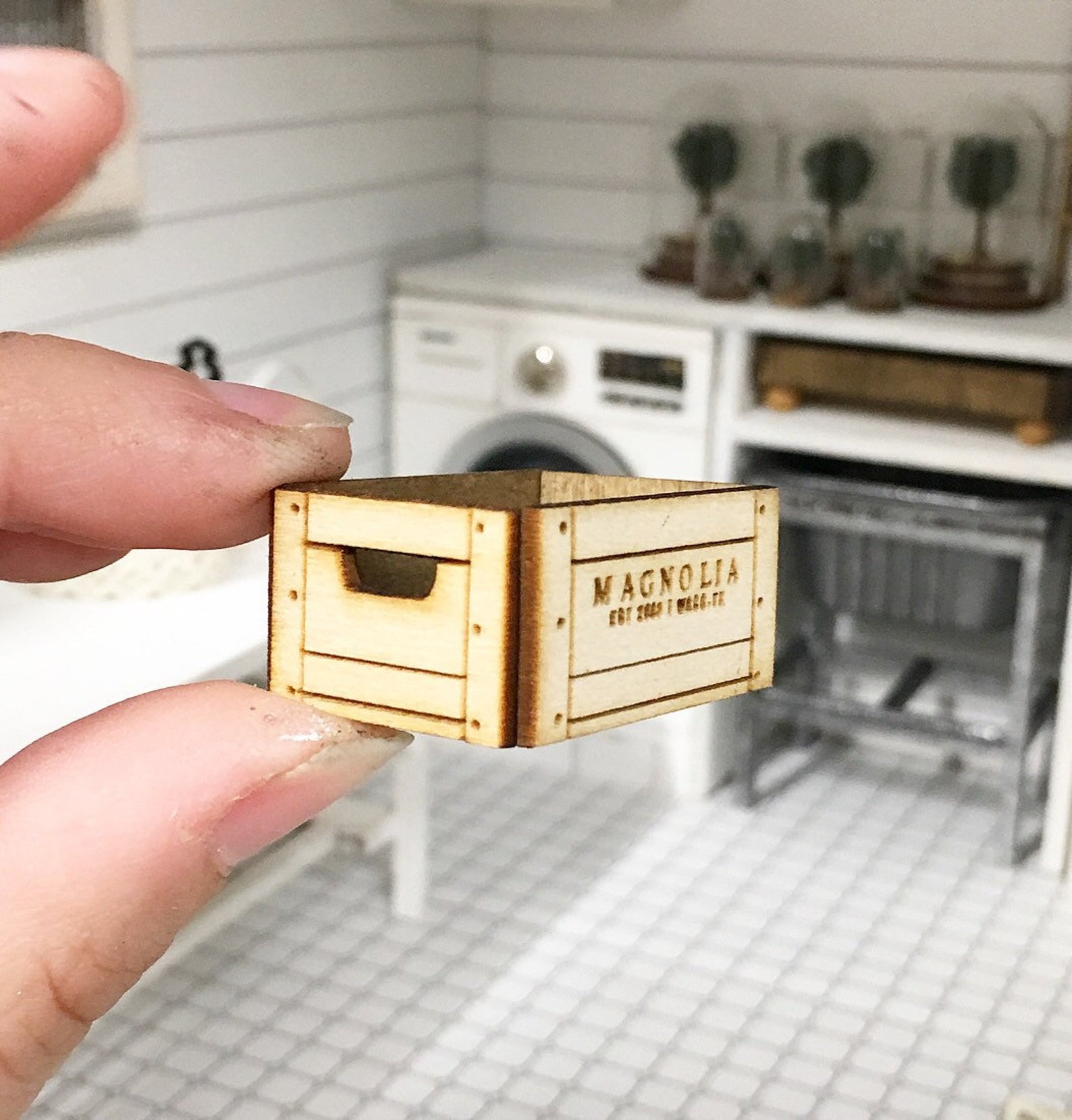 Miniature Farmhouse Magnolia Wooden Crates Pack of 2 – MyMiniatureEmporium